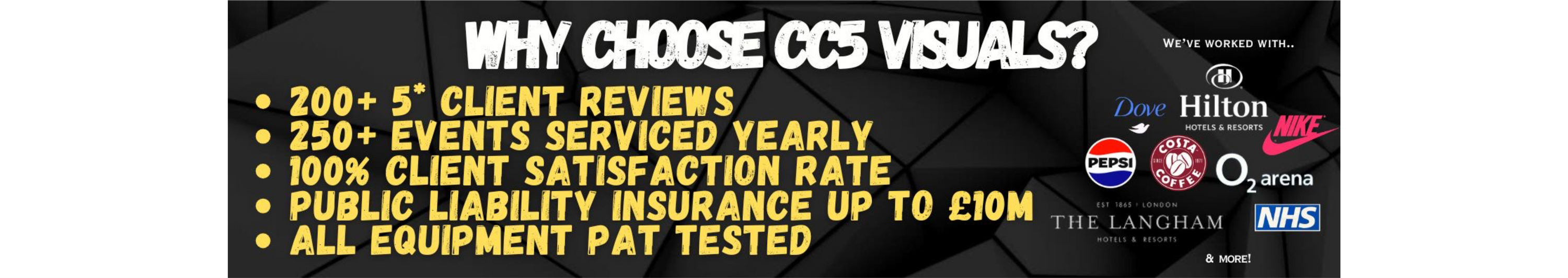 CC5 Visuals - We Can Provide Anything Your Event Requires!